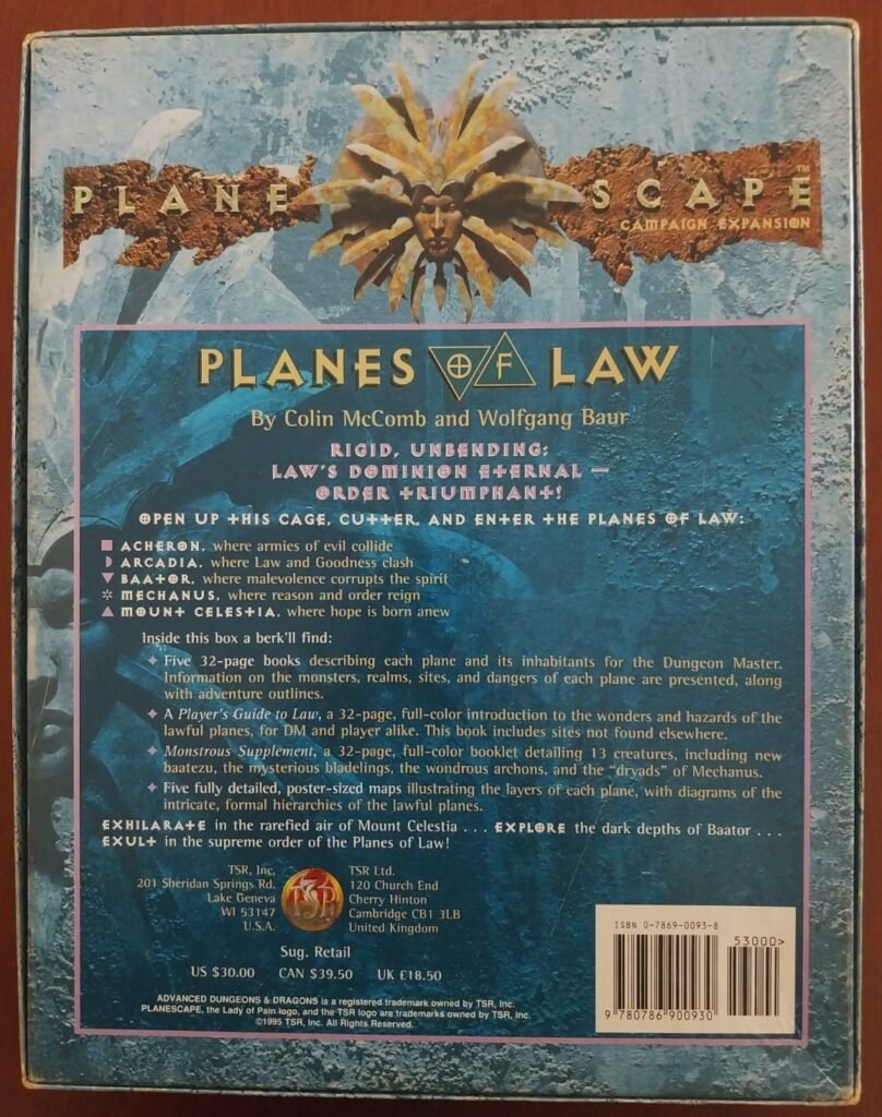 Planescape Campaign Expansion: Planes of Law Box - Advanced Dungeons ...